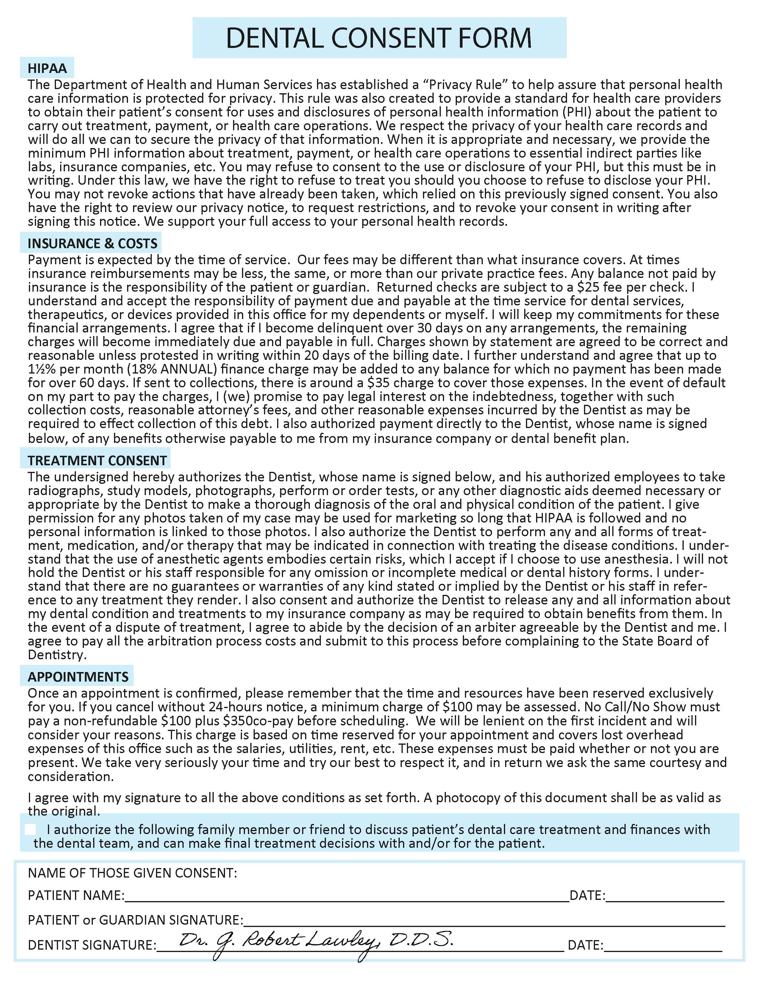 New Patient Forms | Lawley Endodontics